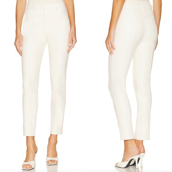 Milly | Pants & Jumpsuits | New Milly Rue Faux Leather Pants In Ecru ...